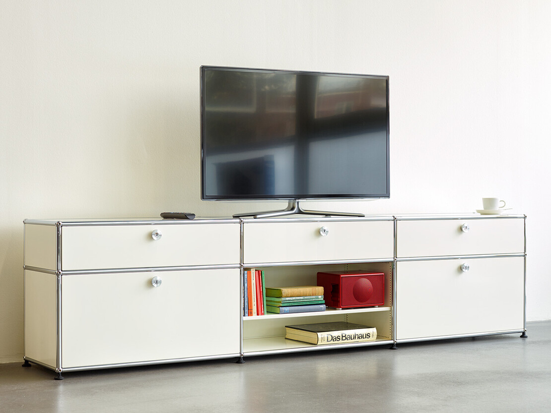 Meuble bas USM Haller (meuble de rangement blanc, noir)